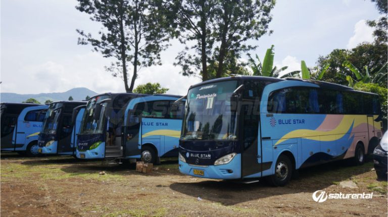 Info Lengkap Foto dan Harga Sewa Bus Pariwisata Blue Star