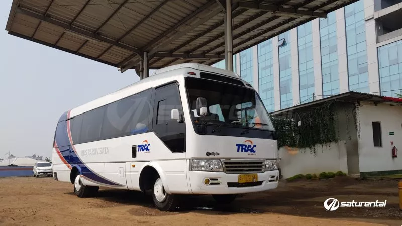 Info Lengkap Foto dan Harga Sewa Bus Pariwisata Trac Astra - Saturental